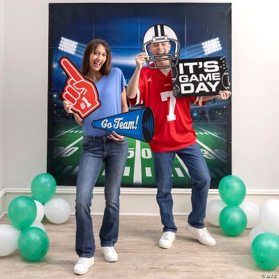 Football-Themed Photobooth Backdrop & Props Decorating Kit - 7 Pc ...