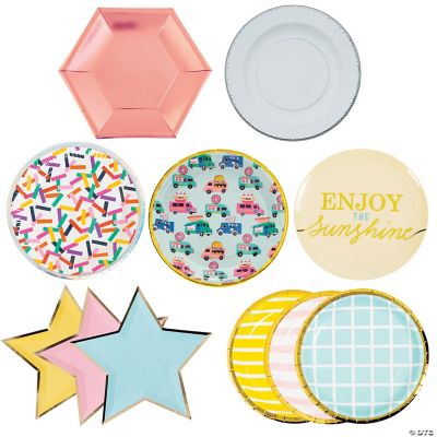 Bulk 68 Pc. Colorful Paper Dessert Plate Assortment