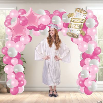 25 ft. Pink Graduation Balloon Garland Arch Decorating Kit - 124 Pc.