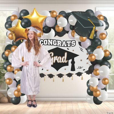 25 ft. Black Graduation Balloon Garland & Banner Decorating Kit - 153 Pc.