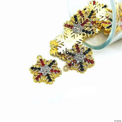 20 Gold Toned Rhinestone Snowflake Charms | Oriental Trading