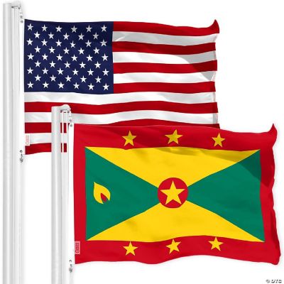 G128 3X5Ft Combo Usa & Grenada Printed 150D Polyester Flag | Oriental ...