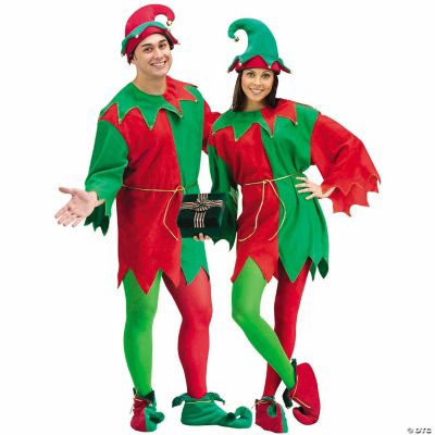 Adults Red, Green & Gold Elegant Elf Costume | Oriental Trading
