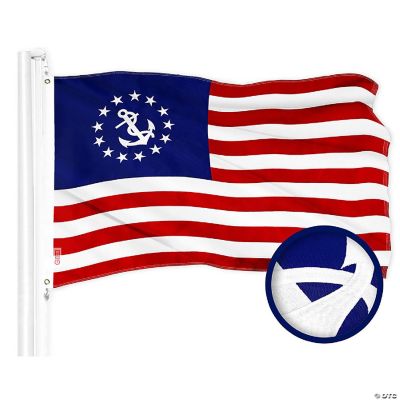 G128 20X30 In 1Pk Usa Nautical Embroidered 210D Polyester Flag ...