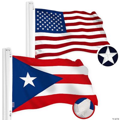 G128 Combo 2.5X4Ft Usa & Puerto Rico Embroidered 220Gsm Spun Polyester ...