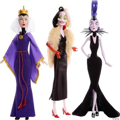 Mattel Disney Villains Evil Queen, Cruella de Vil & Yzma Fashion Dolls ...