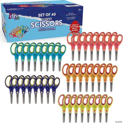 Kids Scissors Class Value pack Value (40pc) - 5" Soft Grip Blunt Tip Safety Easy Cut Scissors
