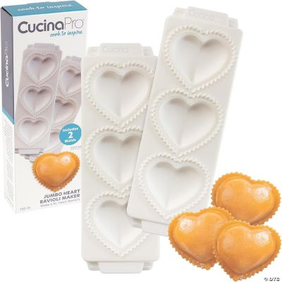 CucinaPro Unique Jumbo 3" Hearts Ravioli Molds 2 Pc- Filled Pasta Maker ...