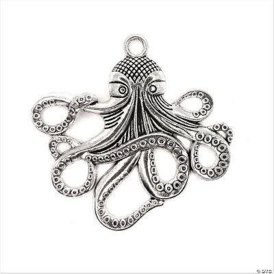 20 Pcs Large Silver Octopus Pendants | Oriental Trading