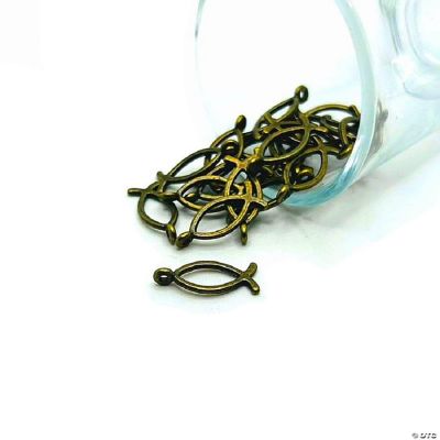 20 Pcs Bronze Ichthys Jesus Fish Charms | Oriental Trading