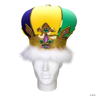 Foam Party Hats Mardi Gras King Crown - Photo Booth Prop - Party Favors ...