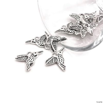 20 Pcs Small Silver Hummingbird Charms | Oriental Trading