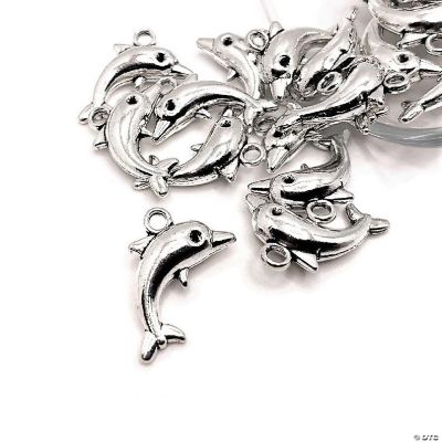 20 Pcs Silver Dolphin 3D Charms | Oriental Trading