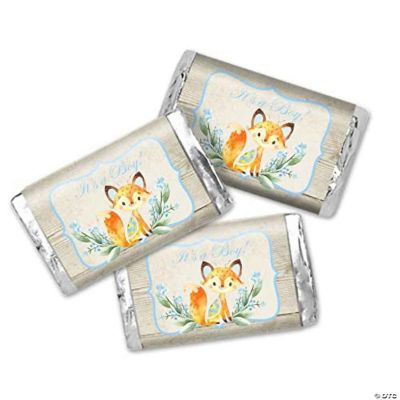 AmandaCreation Woodland Fox Blue Mini Candybar Wrappers 45pc ...