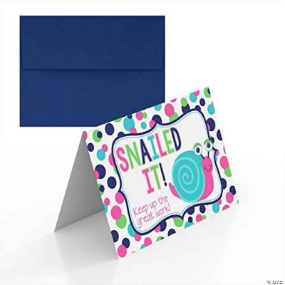 AmandaCreation Nailed It Snail Greeting Card 2pc. | Oriental Trading