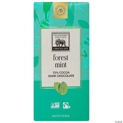 Endangered Species Chocolate Bar Rain Forest Dark Mint 3 oz (Pack of 12 ...