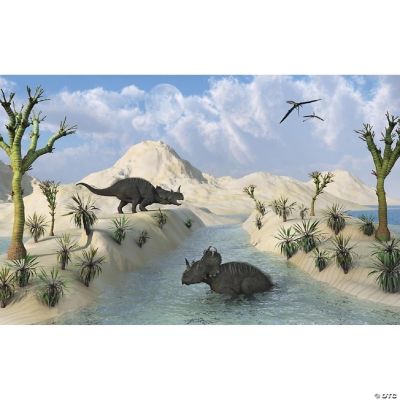 Centrosaurus dinosaurs relaxing in a Cretaceous landscape Poster Print ...