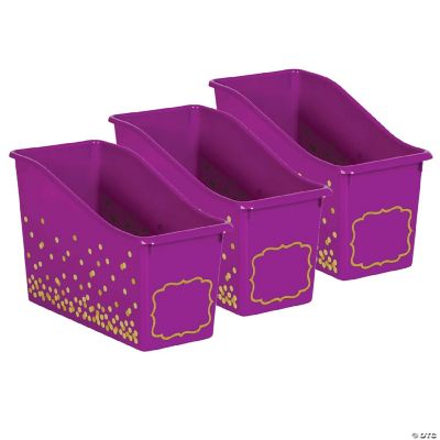 Purple Confetti Plastic Book Bin Pack Of 3