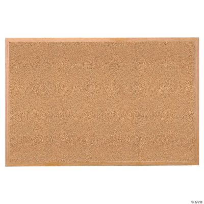 Natural Cork Bulletin Board With Wood Frame, 2'H X 3'W