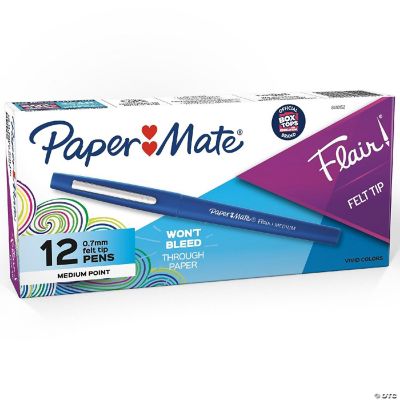 Flair Pens, Medium, Blue, Box Of 12