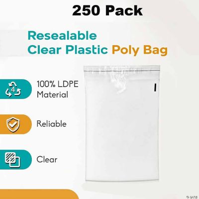 250 Packs 10x13 Clear Poly Bags 1.5 Mil | Oriental Trading