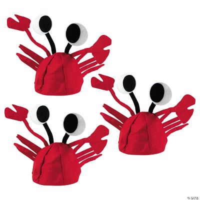 22" circ. Bulk 12 Pc. Bright Red Felt Crab Hats