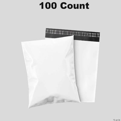 100 Count 10x13 Glossy White Poly Bags | Oriental Trading
