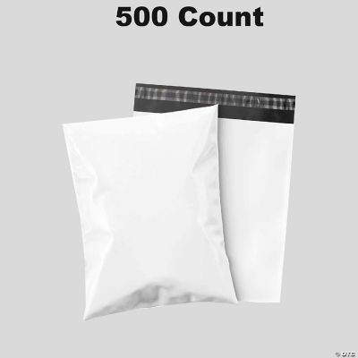 500 Count 10x13 Glossy White Poly Bags | Oriental Trading