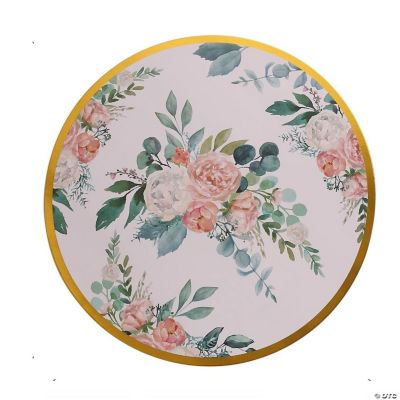 6Pcs Disposable Paper Charger Plates floral design | Oriental Trading