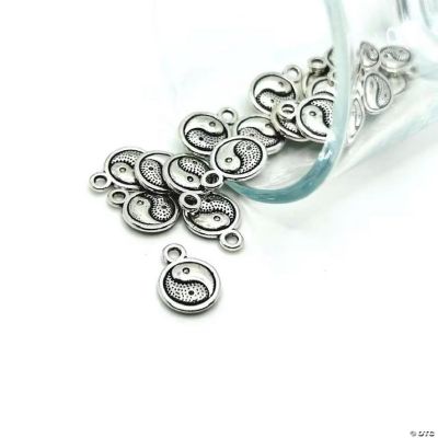 20 Pcs Small Silver Yin Yang Charms | Oriental Trading