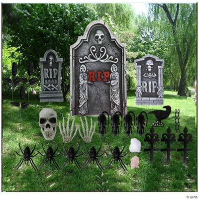 24-Piece Tombstone Set Outdoor Halloween Decoration