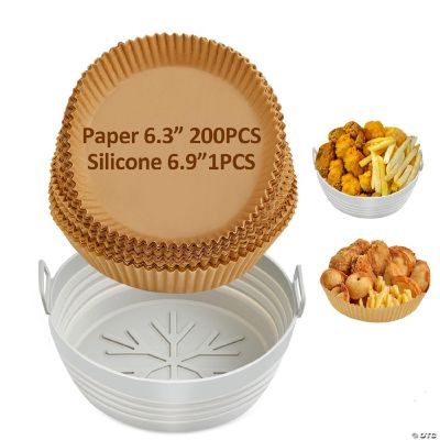 200Pcs 8" Air Fryer Silicone Liners And Paper Air Fryer Liner ...