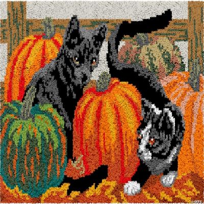 LovelyLust.com Cat in Pumpkin Patch Rug Making Latch Hooking Kit ...