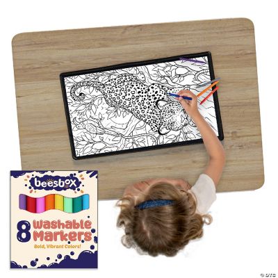 Kids Adult Coloring Book Rug Washable Markers Artist Animal Safari ...
