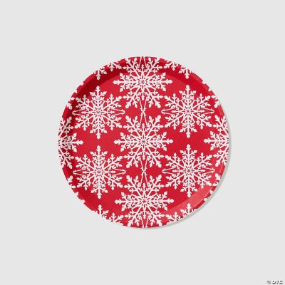 Jolly Snowflake Large Plates -10/Pack - 10 Pieces | Oriental Trading