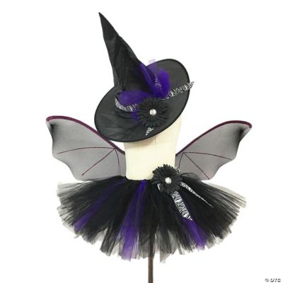 Mykids-Usa - Children'S Halloween Witch Cosplay Hat, Skirt & Wings Set ...