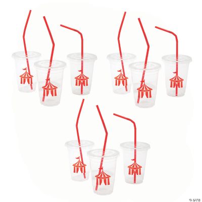 16 oz. Bulk 120 Ct. Clear Carnival Disposable Plastic Cups with Lids ...