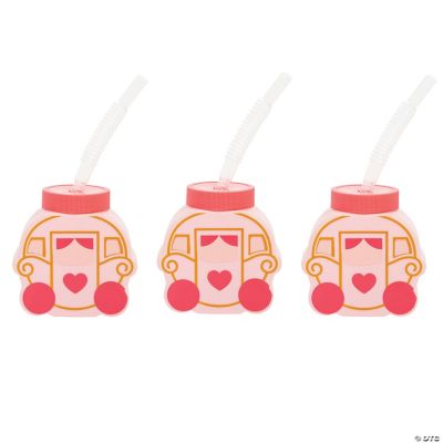 9 oz. Bulk 48 Ct. Princess Carriage BPA-Free Plastic Cups with Lids ...