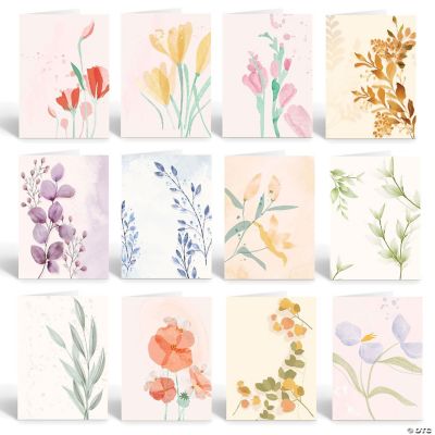 Stonehouse Collection Assorted Floral Watercolor Note Cards, A Variety ...