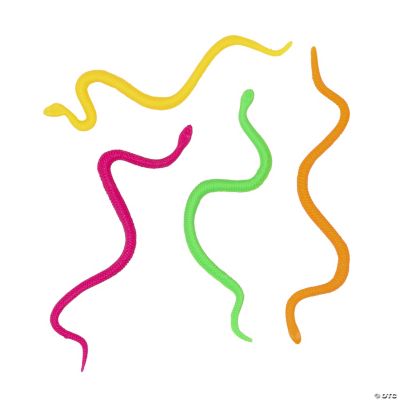6" Bulk 48 Pc. Halloween Bright Color Realistic Vinyl Snakes | Oriental ...