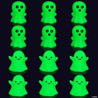 1 3/4" Mini Glow-in-the-Dark Halloween Ghost Rubber Mochi Squishies ...
