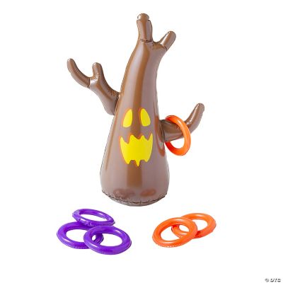 21 3/4" x 30 1/4" Halloween Inflatable Haunted Tree Ring Toss Game Set ...