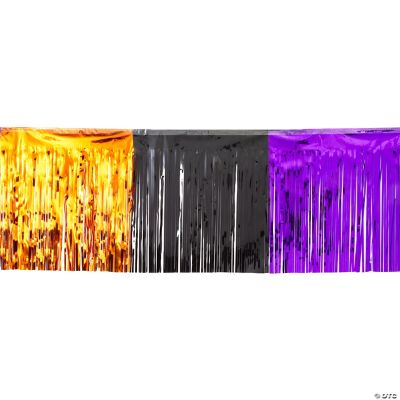 24 ft. Multicolor Ready-to-Hang Halloween Metallic Plastic Foil Fringe ...