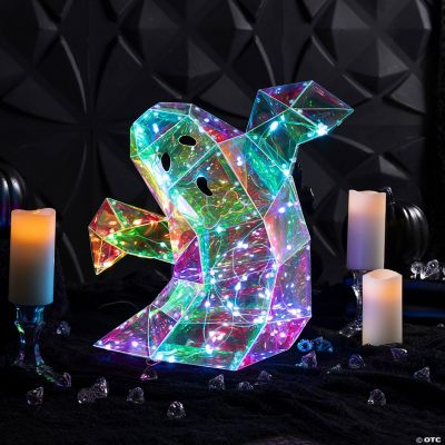 15 3/4" Halloween Multicolor Prismatic Ghost Light-Up LED Light ...