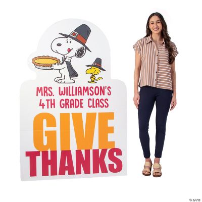 43 1/2" x 66" Personalized Thanksgiving Peanuts® Snoopy & Woodstock ...