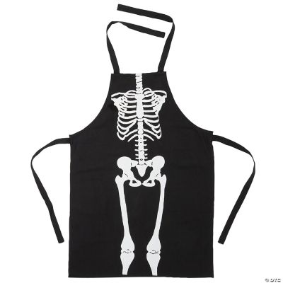 24" x 34" Adults Black & White Halloween Skeleton Cotton Apron ...