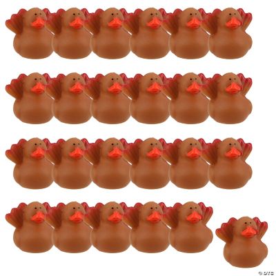 3/4" Micro Thanksgiving Turkey Rubber Ducks – 24 Pc. | Oriental Trading