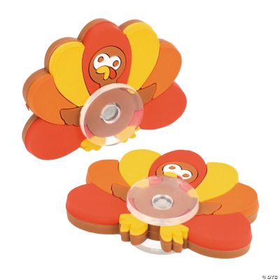 1 3/4" Thanksgiving Turkey-Shaped Plastic Fidget Spinners - 12 Pc ...