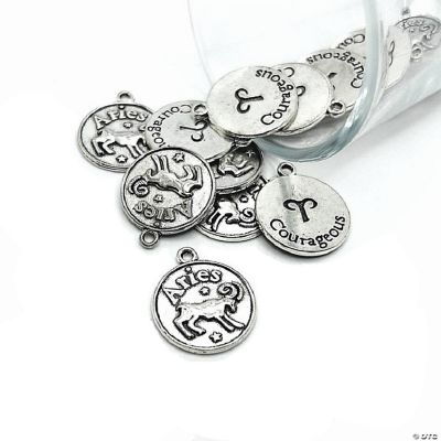 20 Pcs Silver Aries Zodiac Coin Charms | Oriental Trading
