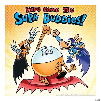 46" x 46" Dog ManTM Supa Buddies Vinyl Backdrop Banner | Oriental Trading